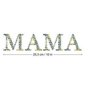 Machine Embroidery Design MAMA in Botanical Letters LARGE HOOP Dainty ...