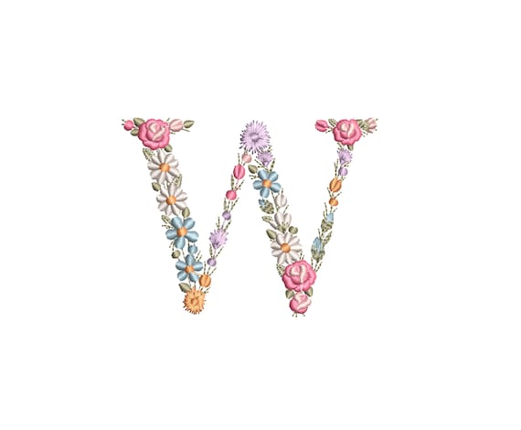 Machine Embroidery LETTER W Uppercase 3/75 Cm Dainty | Etsy