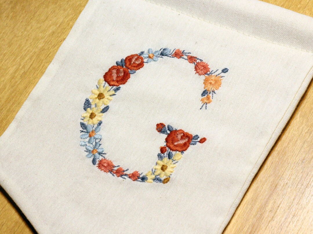 Machine Embroidery LETTER G Uppercase 3"/7,5 Cm Dainty Floral Font ...