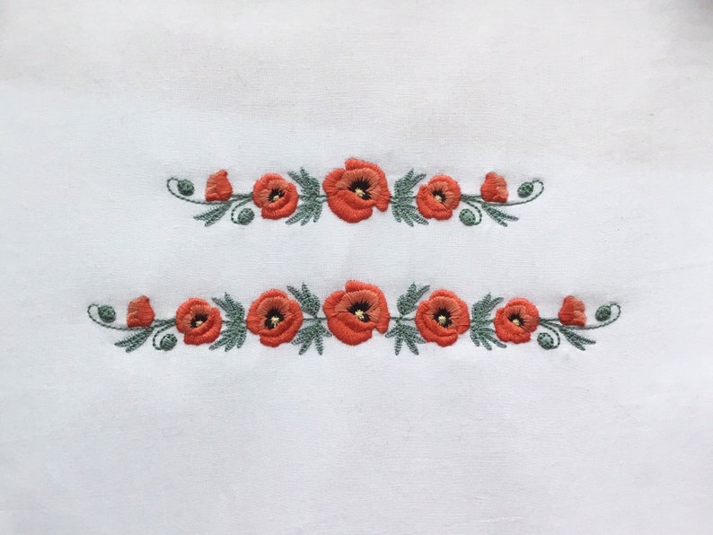 Border of Poppies Machine Embroidery Design Remembrance Day - Etsy UK