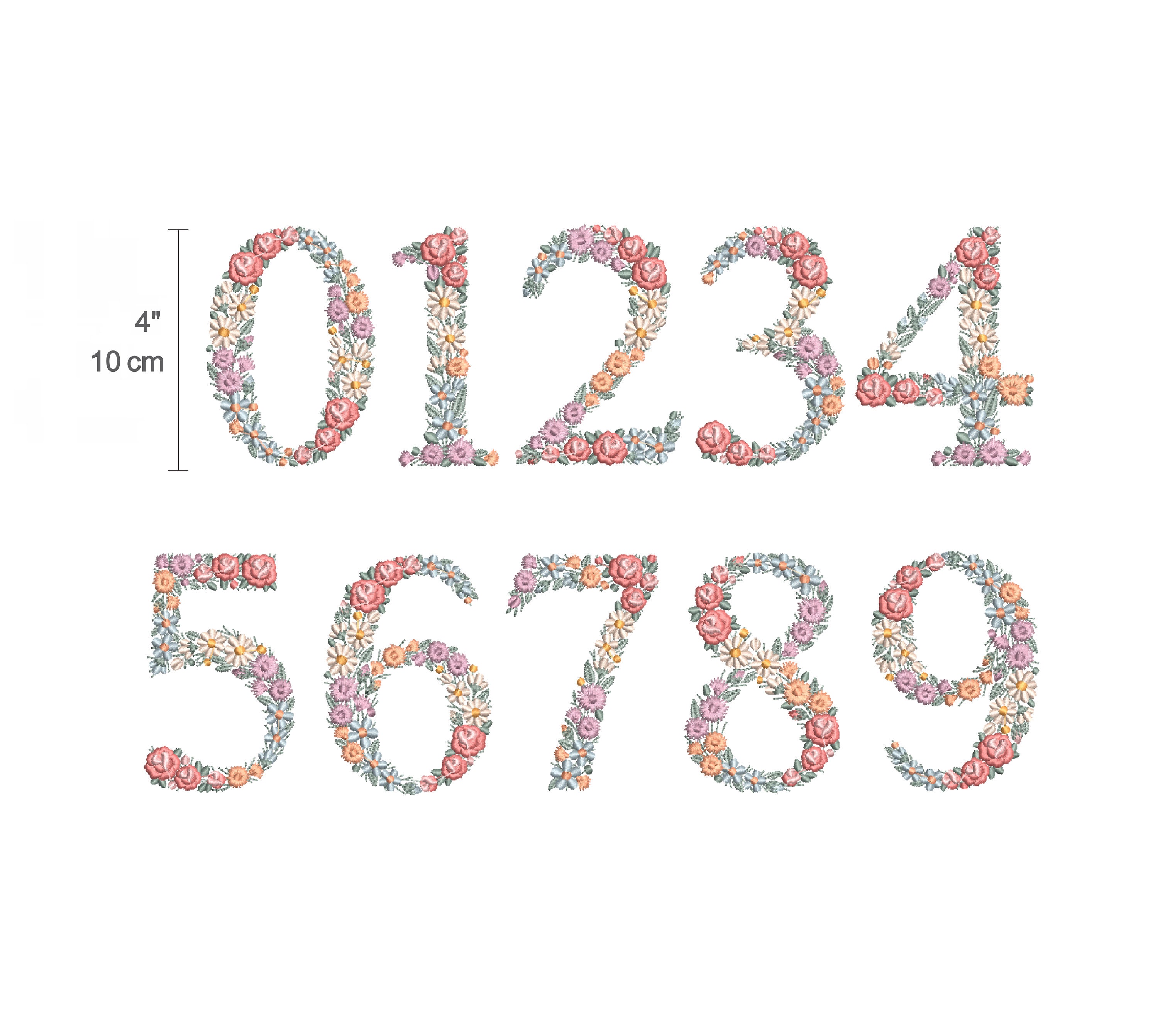 Machine Embroidery Designs 4 Heirloom NUMBERS Dainty - Etsy