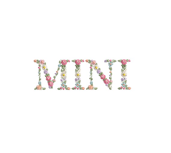Machine Embroidery Design MINI in Floral Letters 5x7 - Etsy