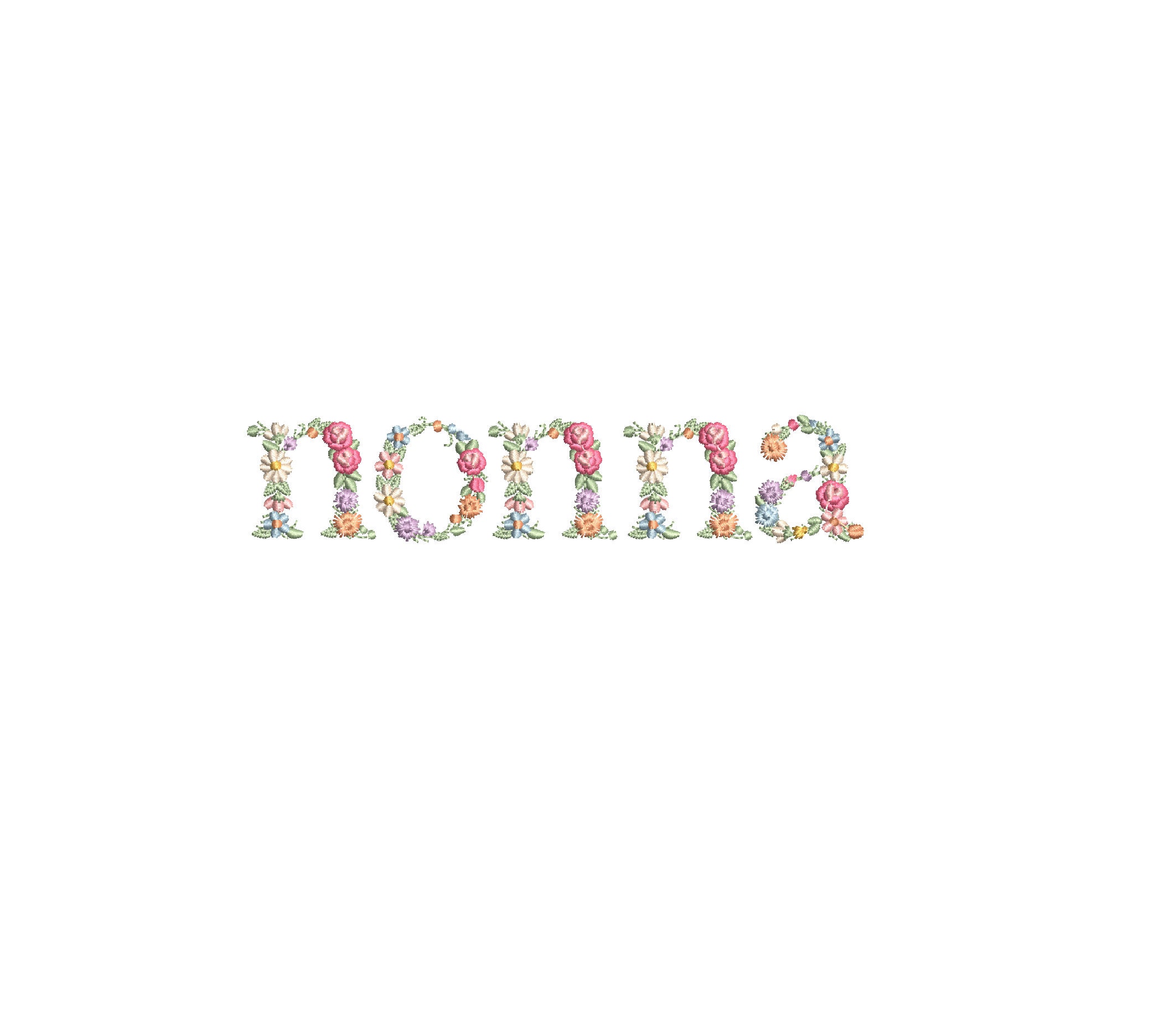 Machine Embroidery Design nonna in Floral Letters - Etsy