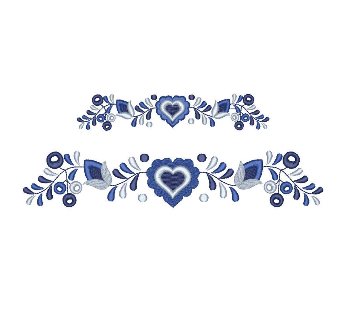 Folk Flowers Border Machine Embroidery Design. Floral Border | Etsy