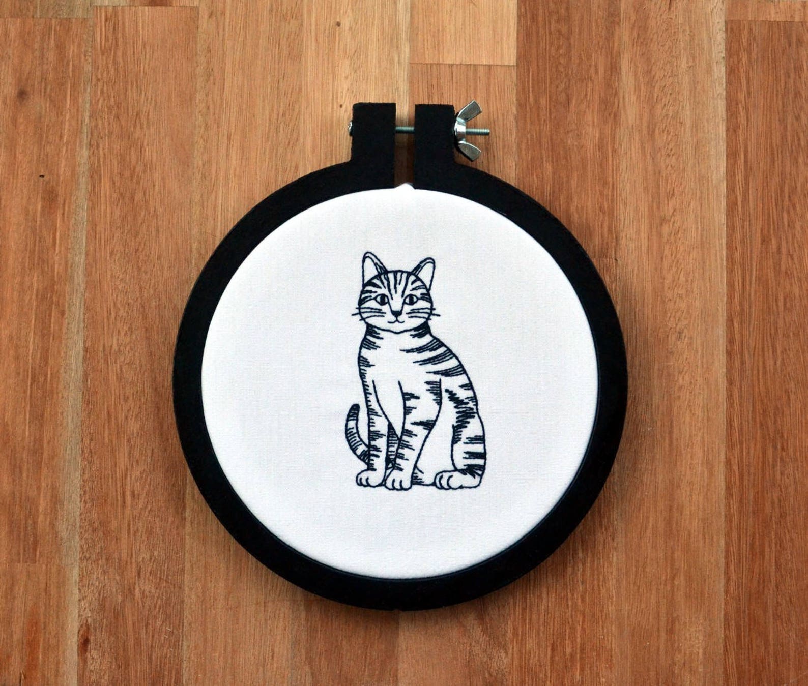 Redwork Tabby Cat Machine Embroidery Design. Cute Tabby Kitten - Etsy