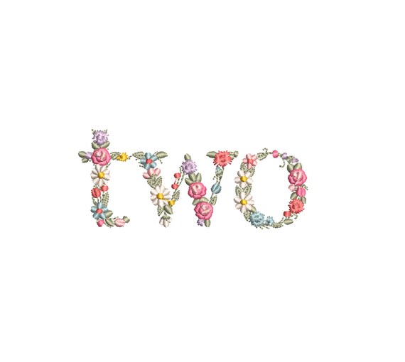 Floral two Machine Embroidery Design 4x4 Hoop | Etsy