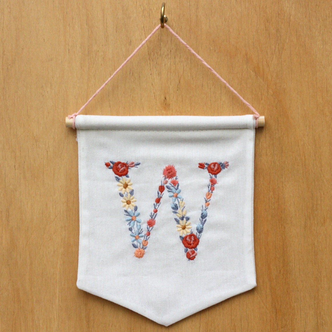 Machine Embroidery LETTER W Uppercase 3"/7,5 Cm Dainty Floral Font ...