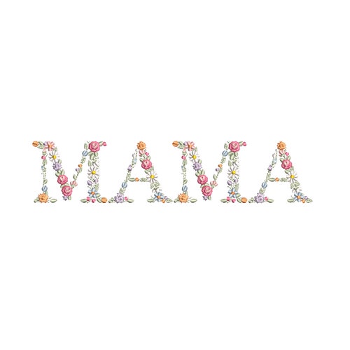 Machine Embroidery Design MAMA in Floral Letters 8x8 - Etsy