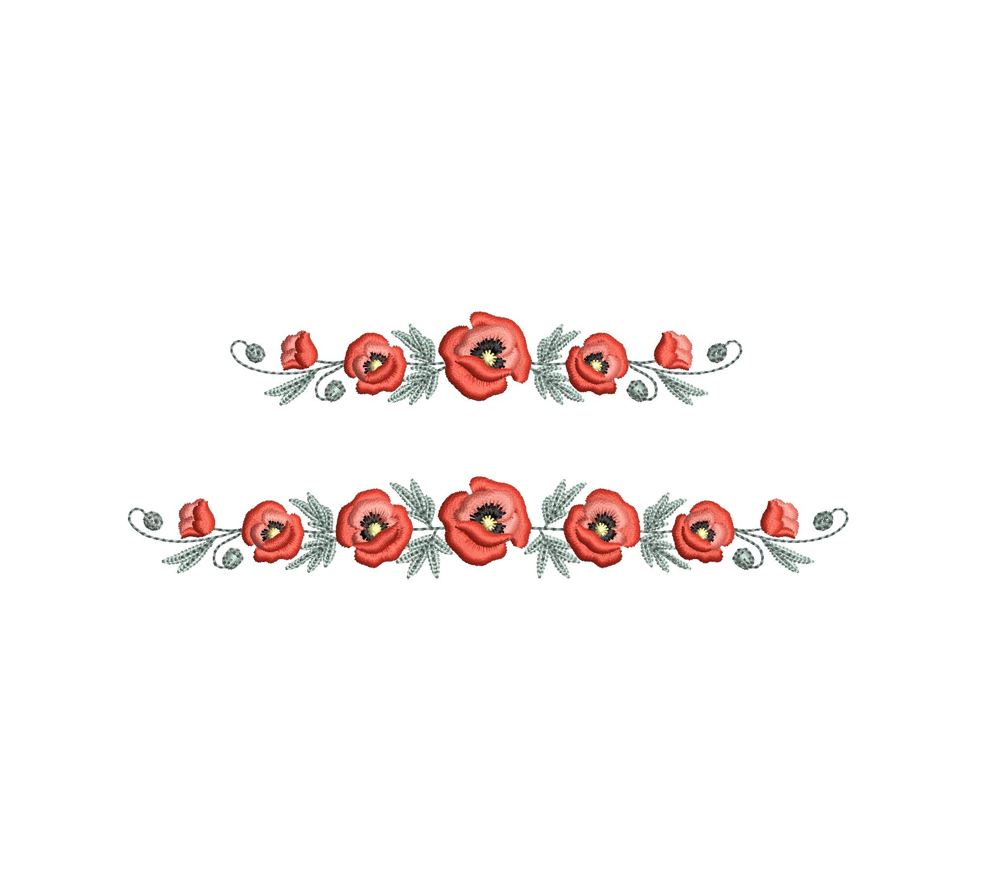 Border of Poppies Machine Embroidery Design Remembrance Day - Etsy