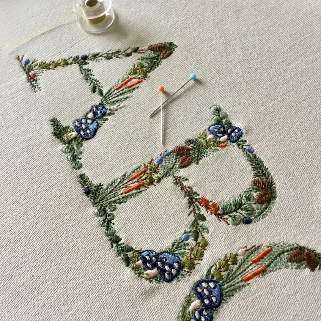 Machine Embroidery UPPERCASE ALPHABET 4x4 Hoop Heirloom Forest Letters ...