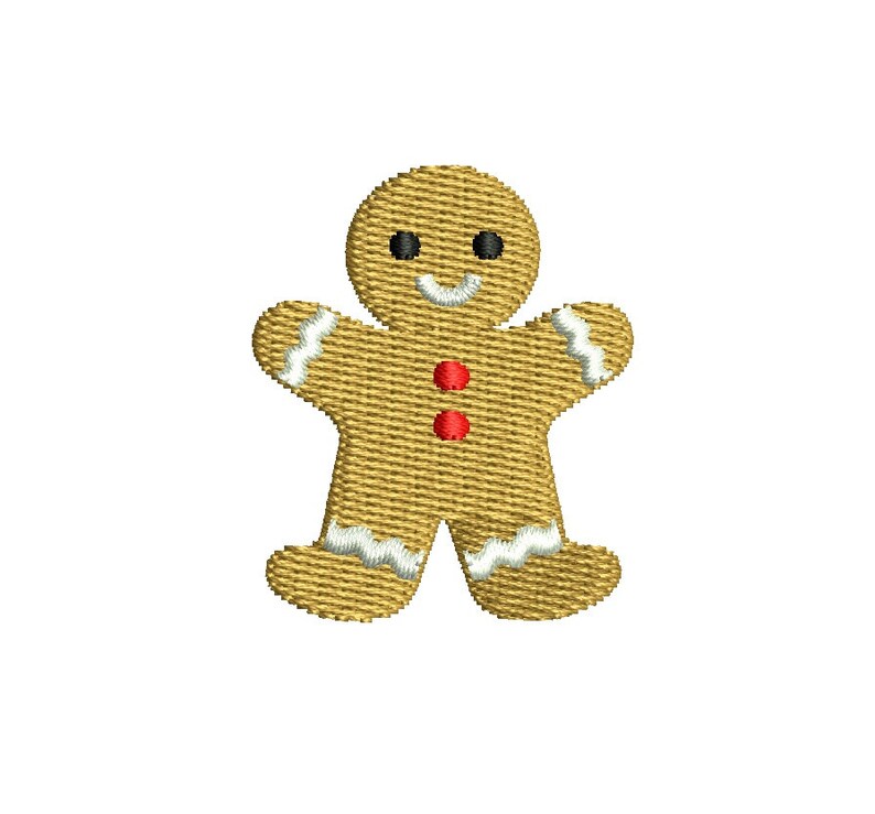 Gingerbread Man Mini Christmas Machine Embroidery Design. 3 | Etsy