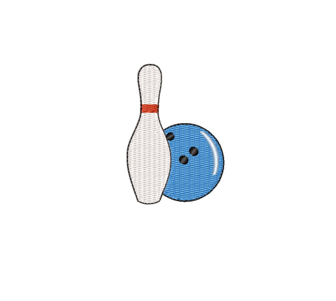 Mini Bowling Machine Embroidery Design. Small Bowling Ball and Pin ...
