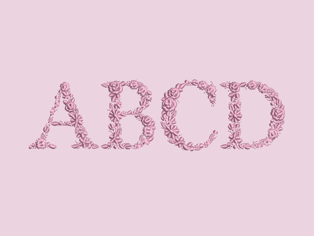Machine Embroidery Alphabet Small Letters With Flowers 1.68 " / 43 Mm ...