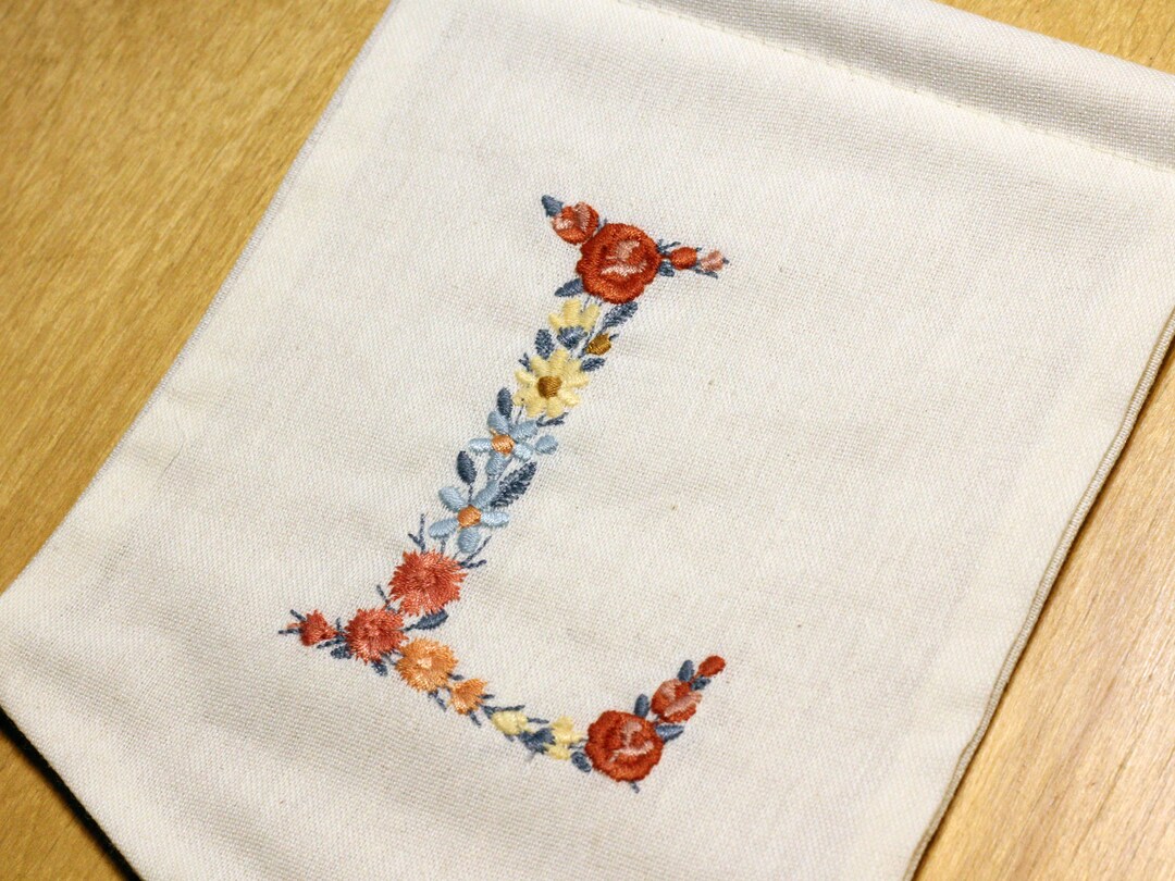 Machine Embroidery LETTER L Uppercase 3"/7,5 Cm Dainty Floral Font ...