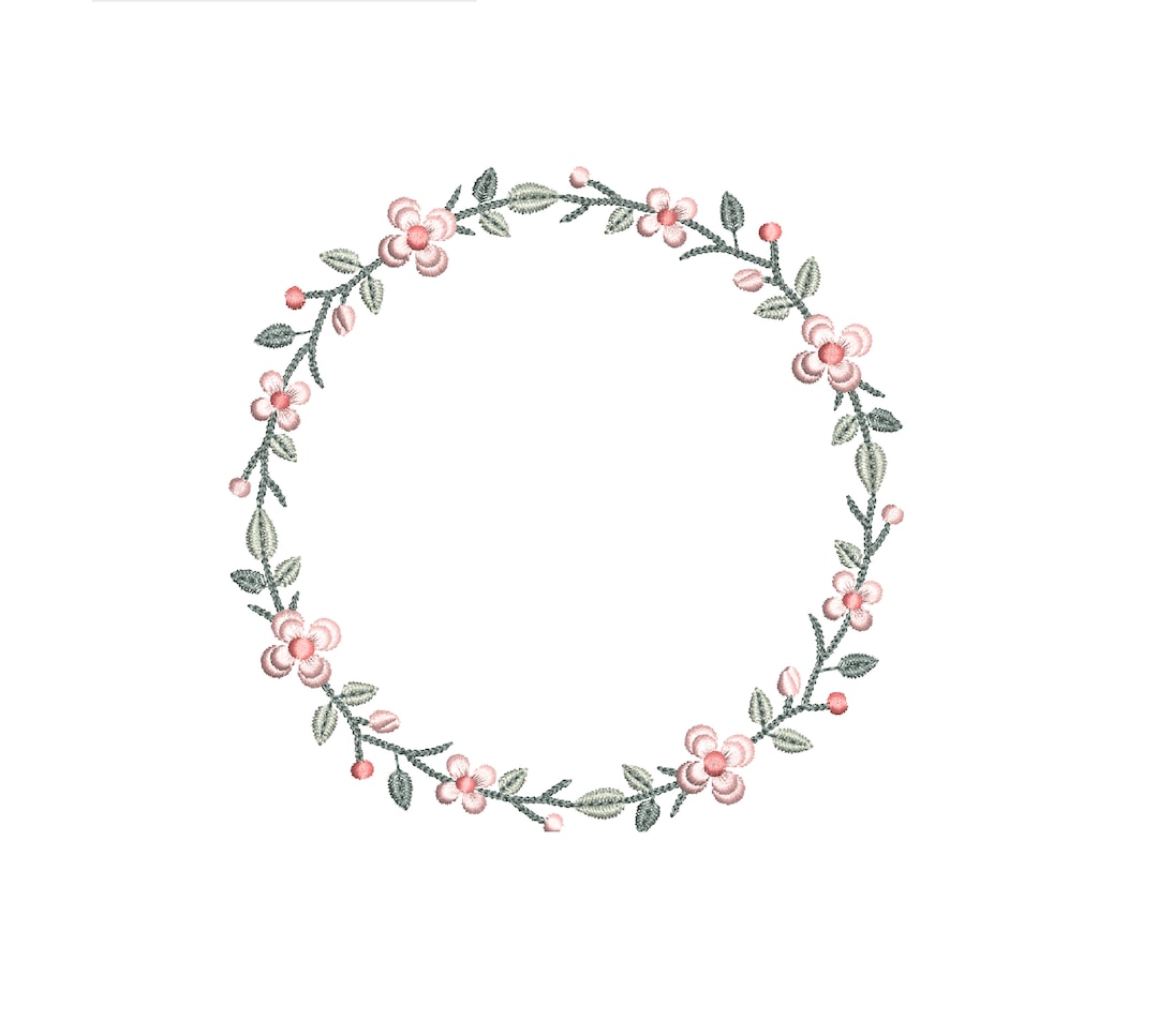 Machine Embroidery Design Dainty Boho Wreath Modern Heirloom Flower ...