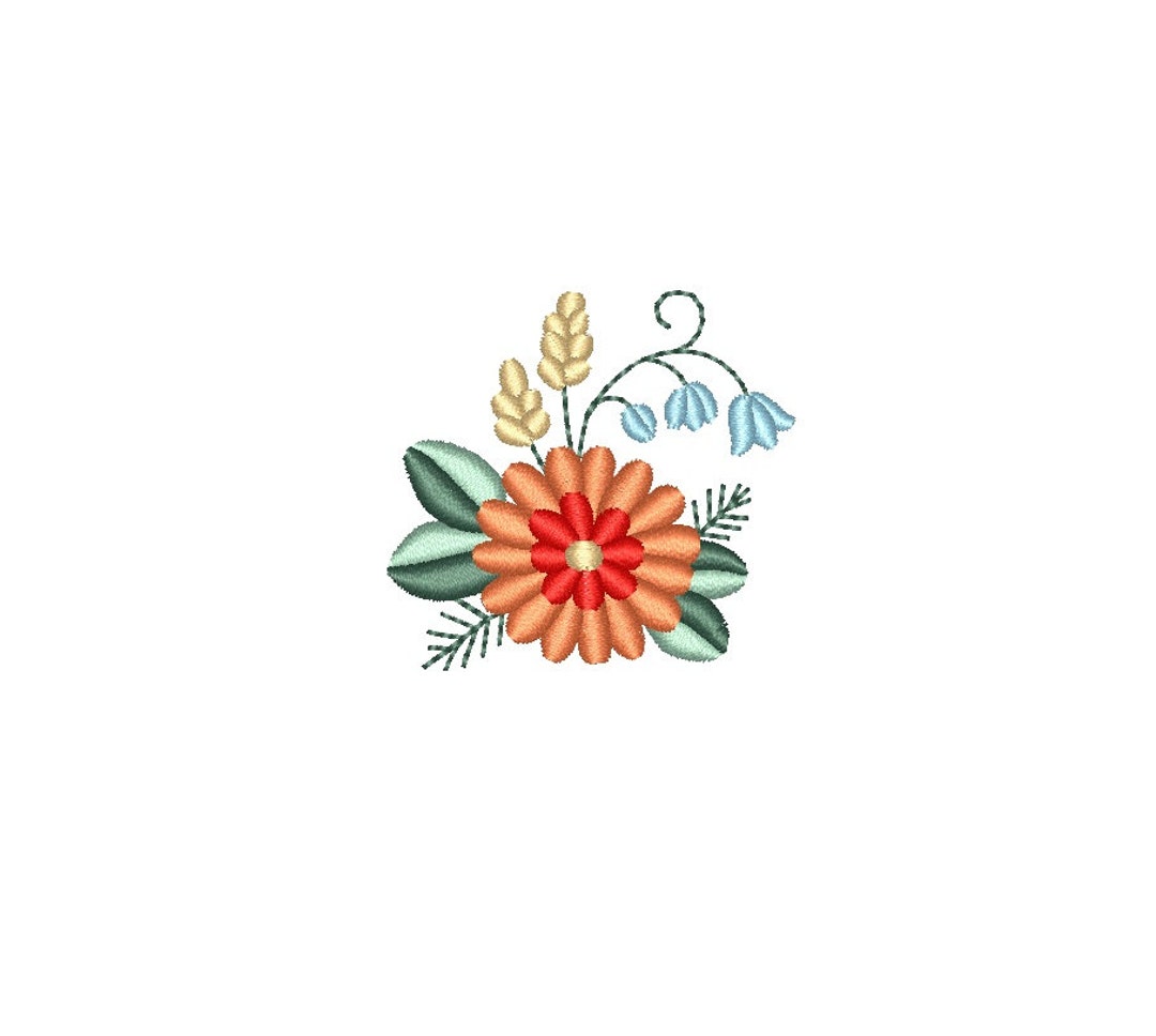Mini Flowers - Small Flower Bunch - Machine Embroidery Design. 3 Sizes ...