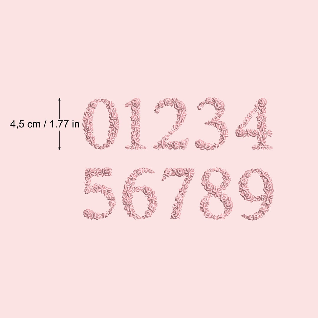 Machine Embroidery Designs 1.78" Heirloom NUMBERS of Small Dainty ...