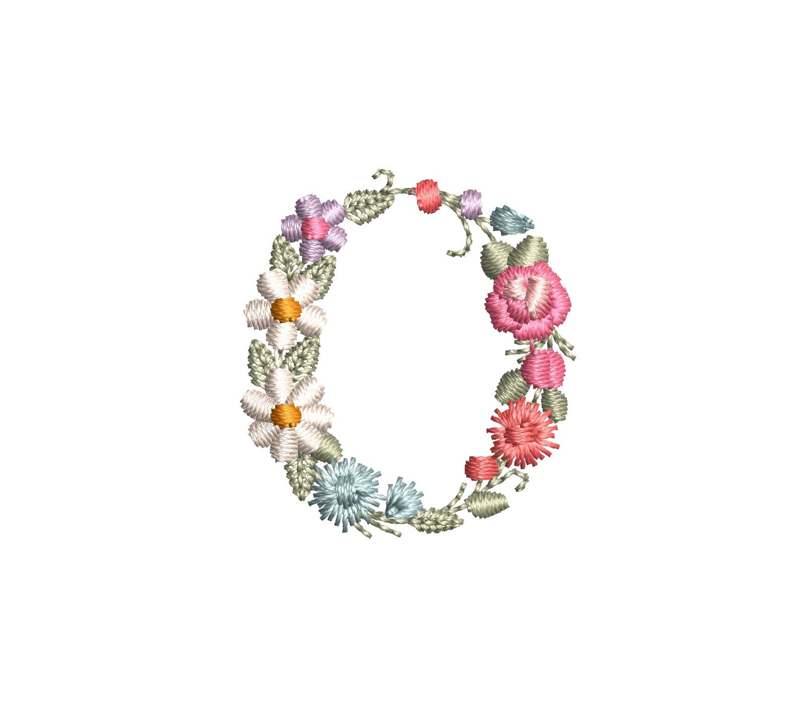 Machine Embroidery Design Small Floral Letter O Dainty Flower - Etsy