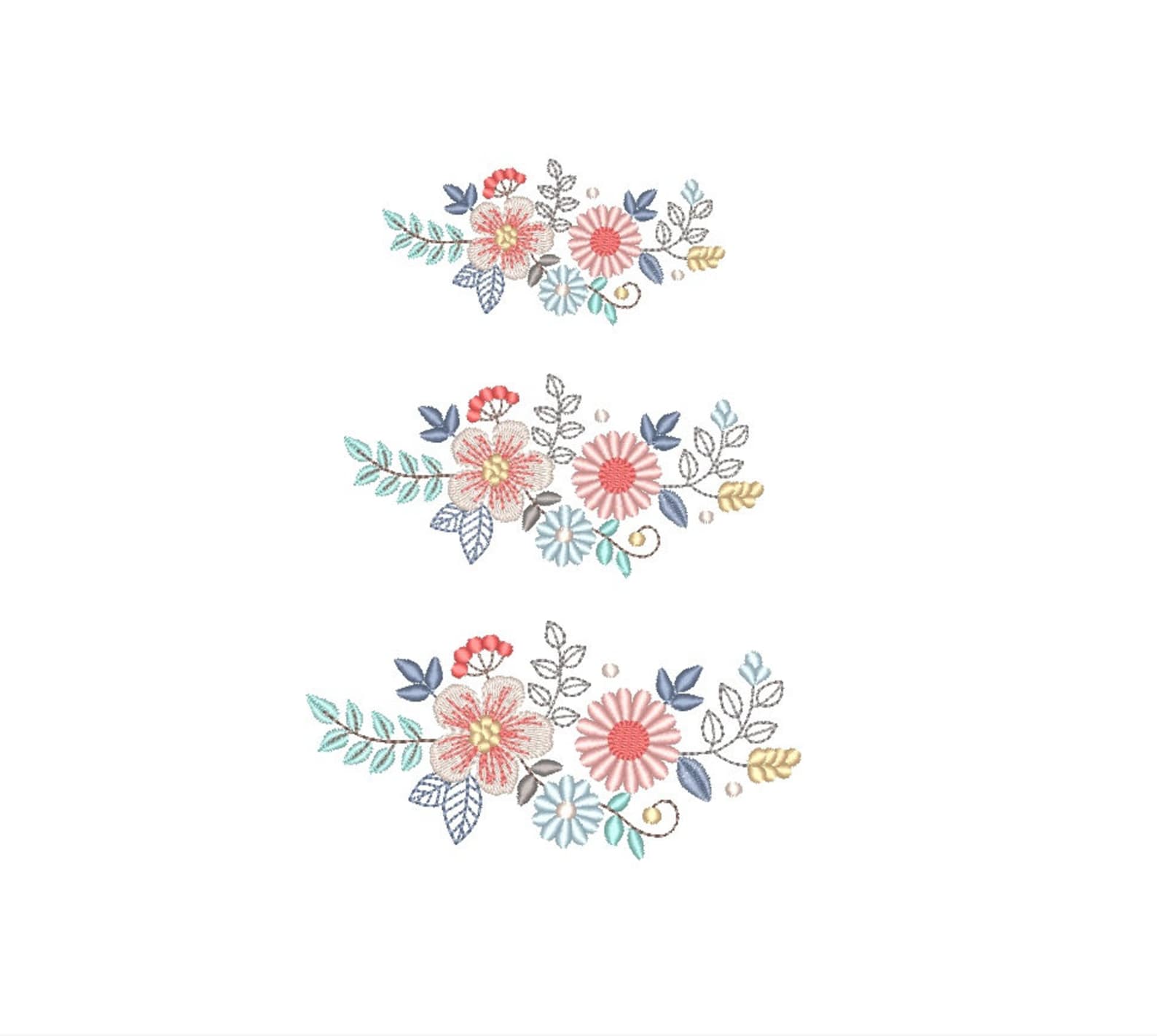 Machine Embroidery Design Modern Boho Flowers Modern Floral - Etsy UK
