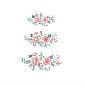 Machine Embroidery Design- Modern Boho Flowers - Modern Floral Digital ...