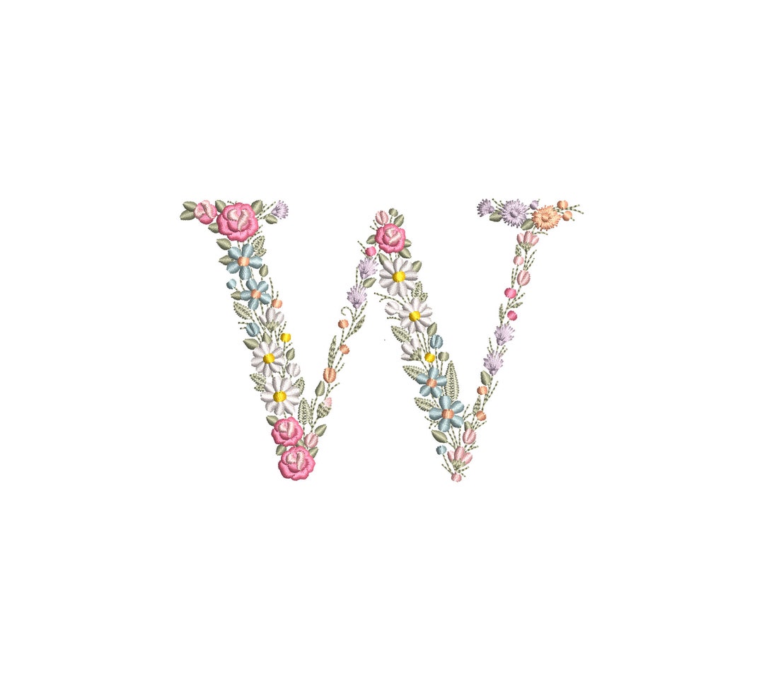 Machine Embroidery LETTER W Uppercase 14x10cm 5.6x4 - Etsy