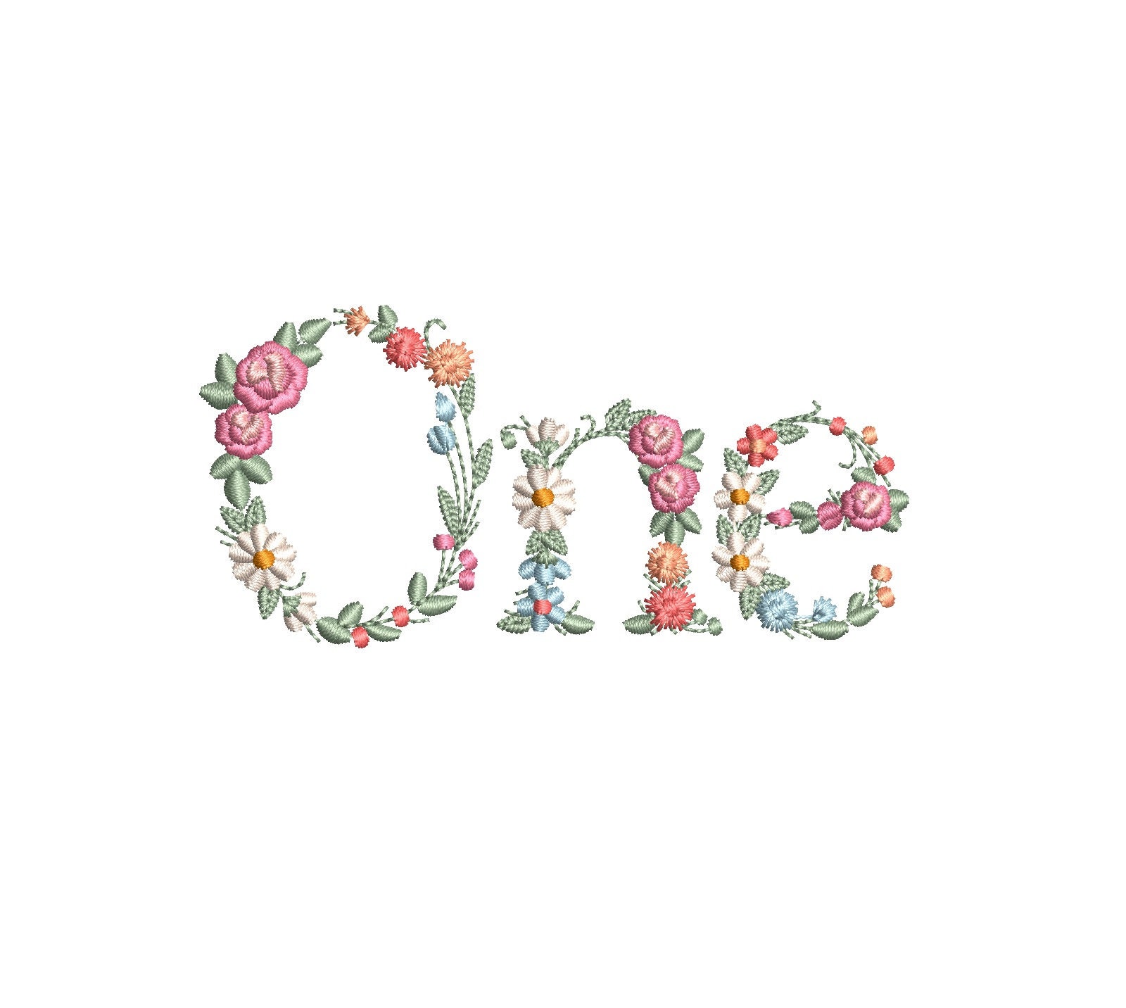 Machine Embroidery Design 4 X4 Hoop First Birthday One Year - Etsy