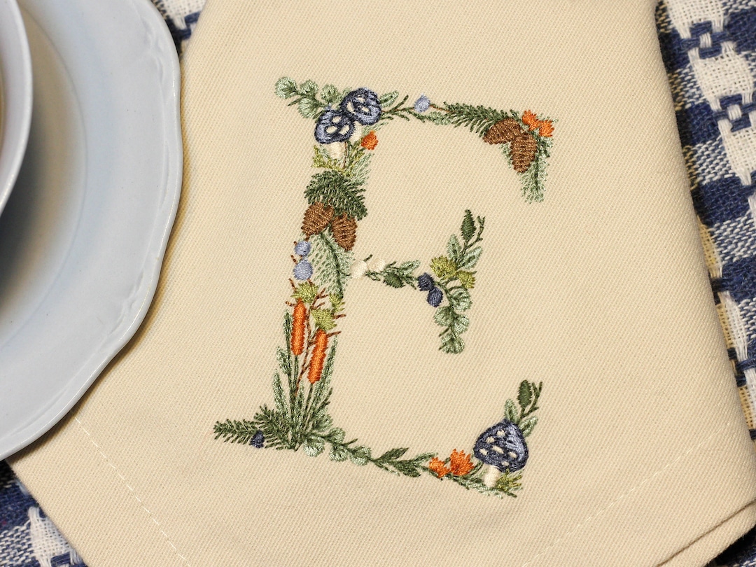 Machine Embroidery LETTER E Uppercase 3"/7,5 Cm Forest Font Woodland ...
