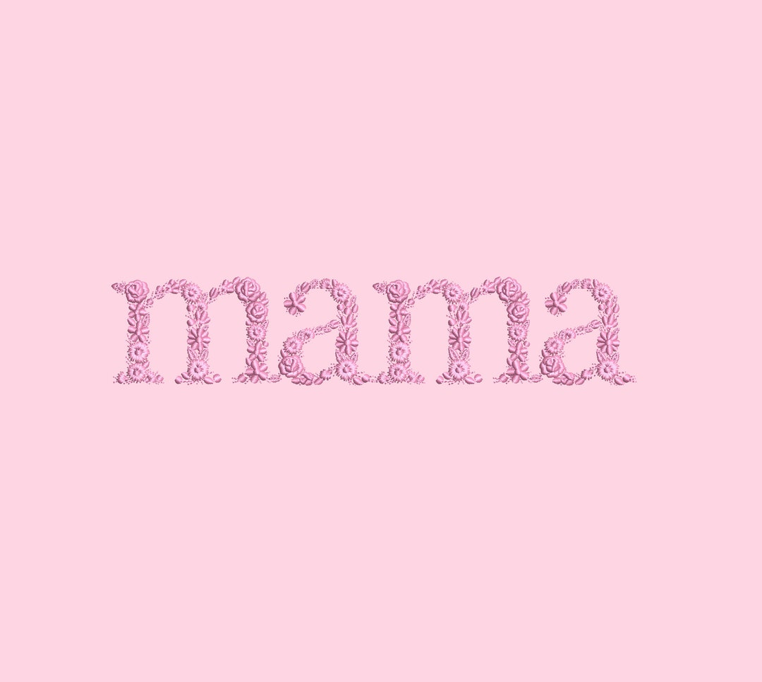 Machine Embroidery Design Large 25cm 6X10 HOOP MAMA Floral Letters ...