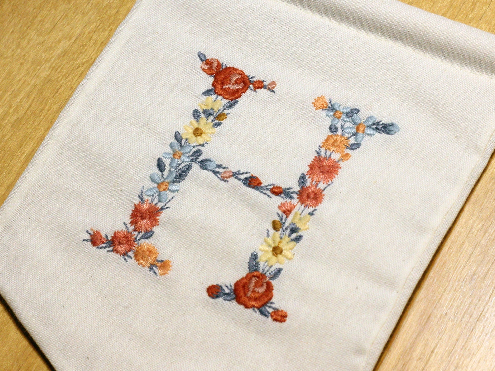 Machine Embroidery LETTER H Uppercase 3"/7,5 Cm Dainty Floral Font ...