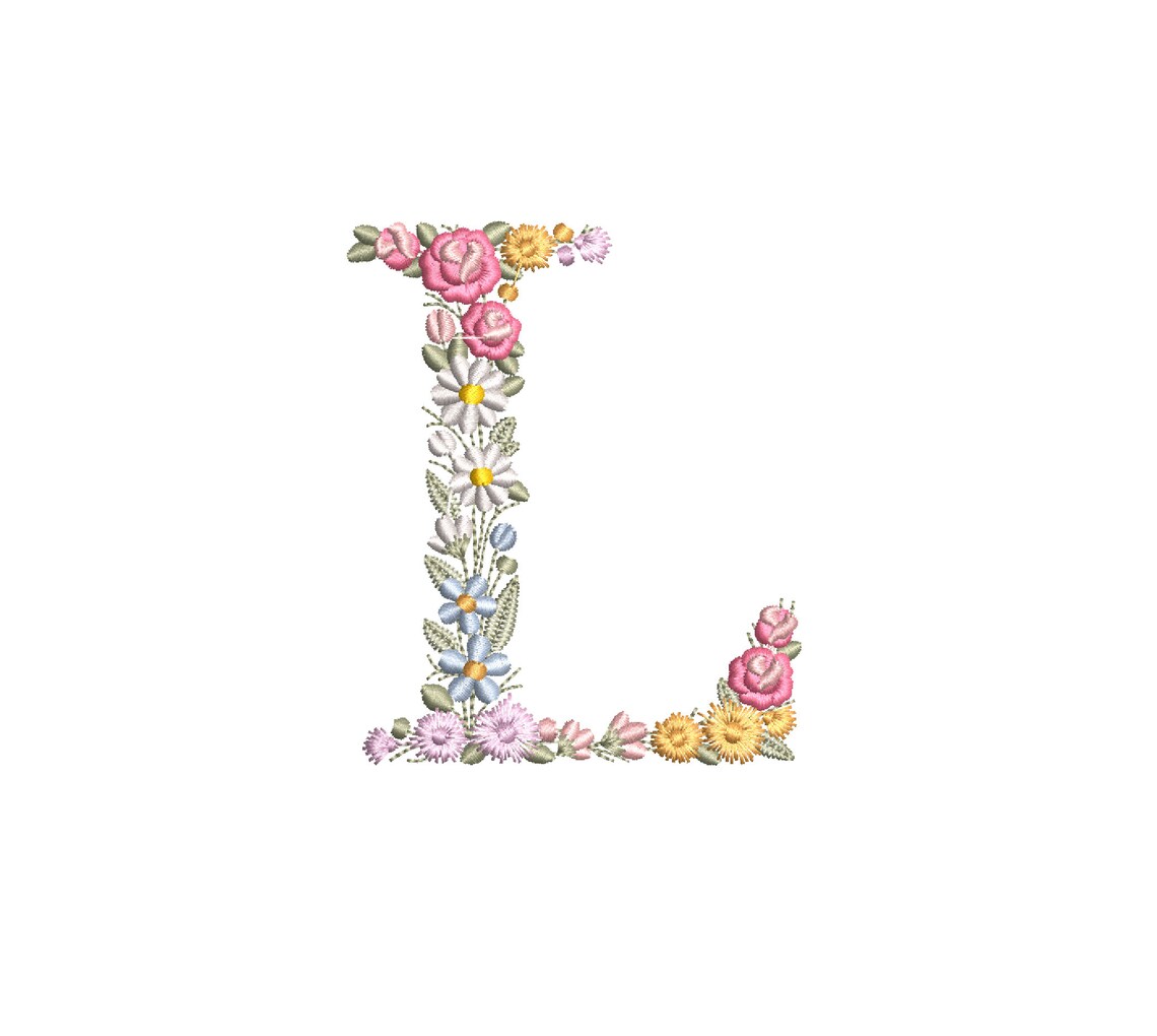 Machine Embroidery LETTER L Uppercase 97mm / 3.85 Tall - Etsy