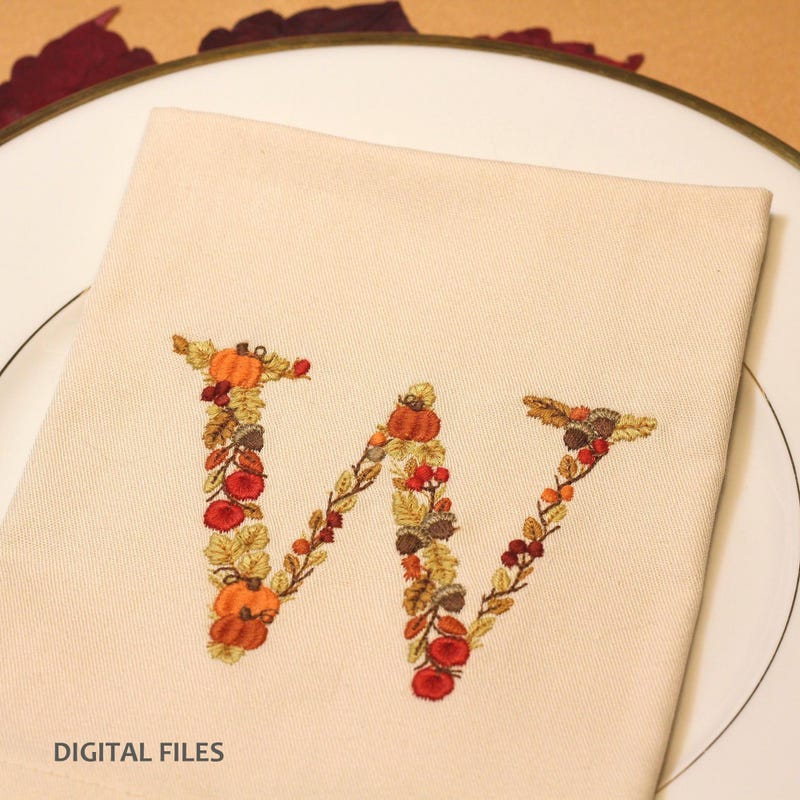 Letter W Embroidery - Etsy