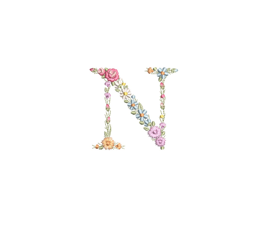 Machine Embroidery LETTER N Uppercase 3/75 Cm Dainty - Etsy