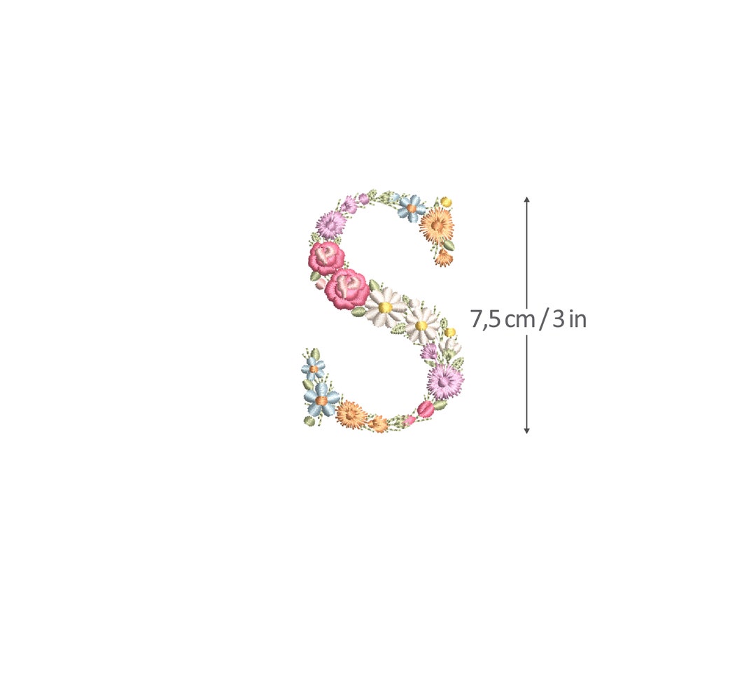 Machine Embroidery LETTER S Uppercase 3/75 Cm Dainty - Etsy