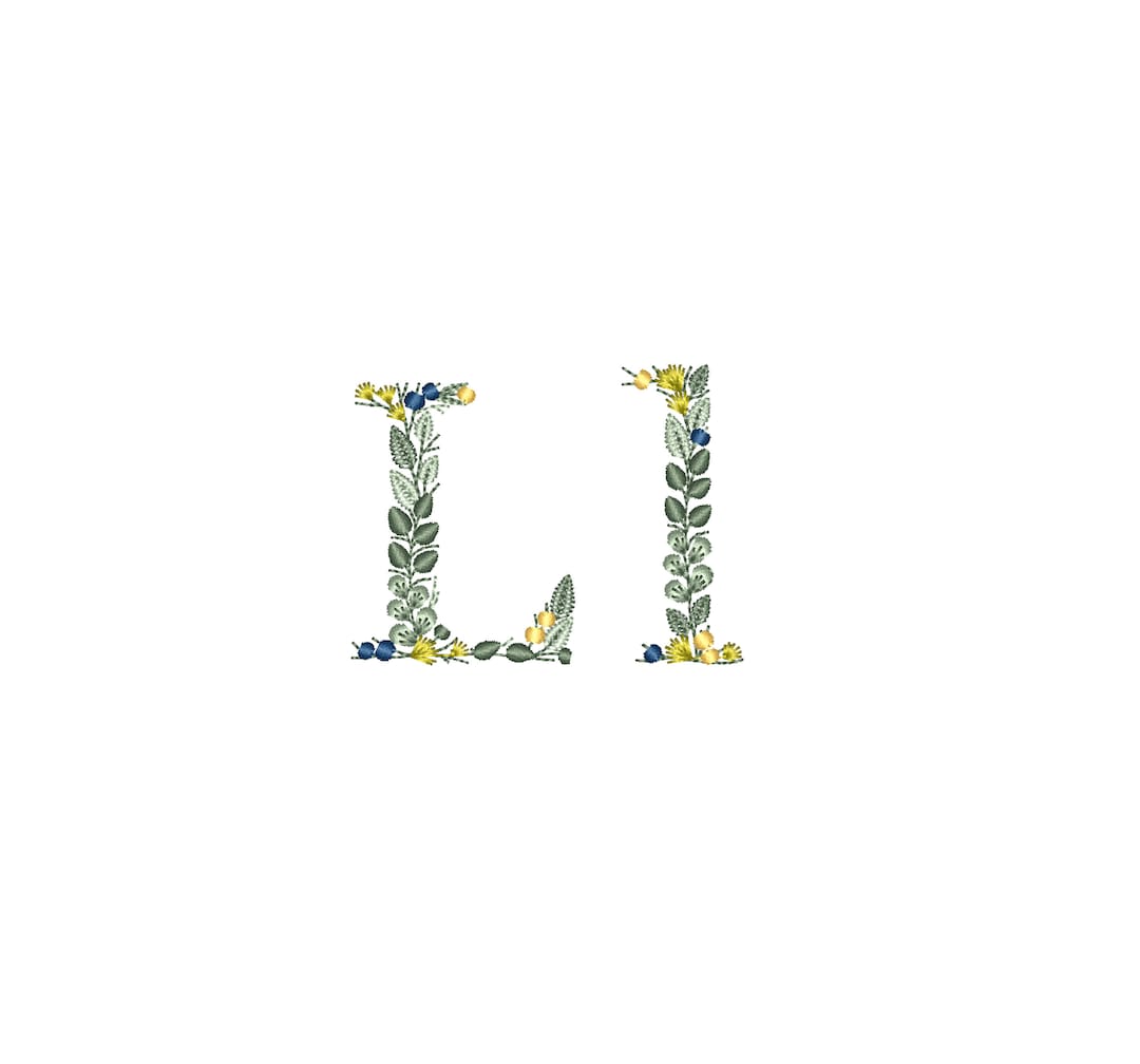 Machine Embroidery Design Small Letter L of Leaves Dainty Botanical ...