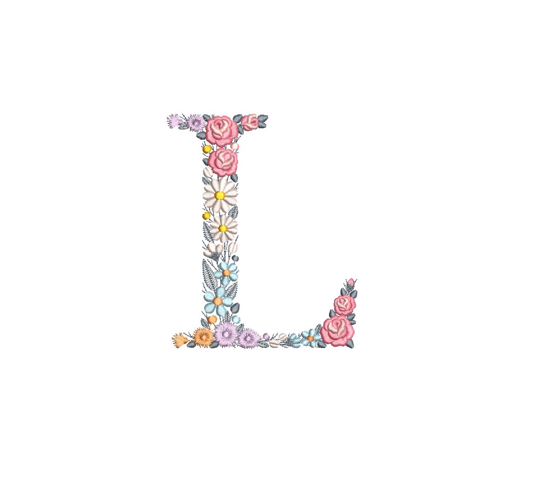 Machine Embroidery LETTER L Uppercase 15cm/6tall Dainty - Etsy