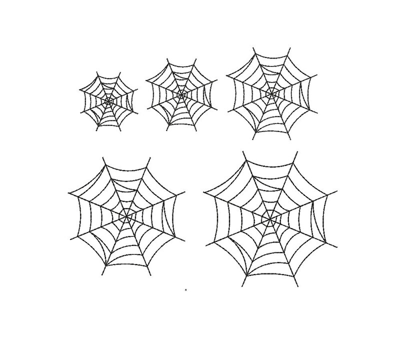 Spiderweb Redwork Halloween Linework Machine Embroidery - Etsy