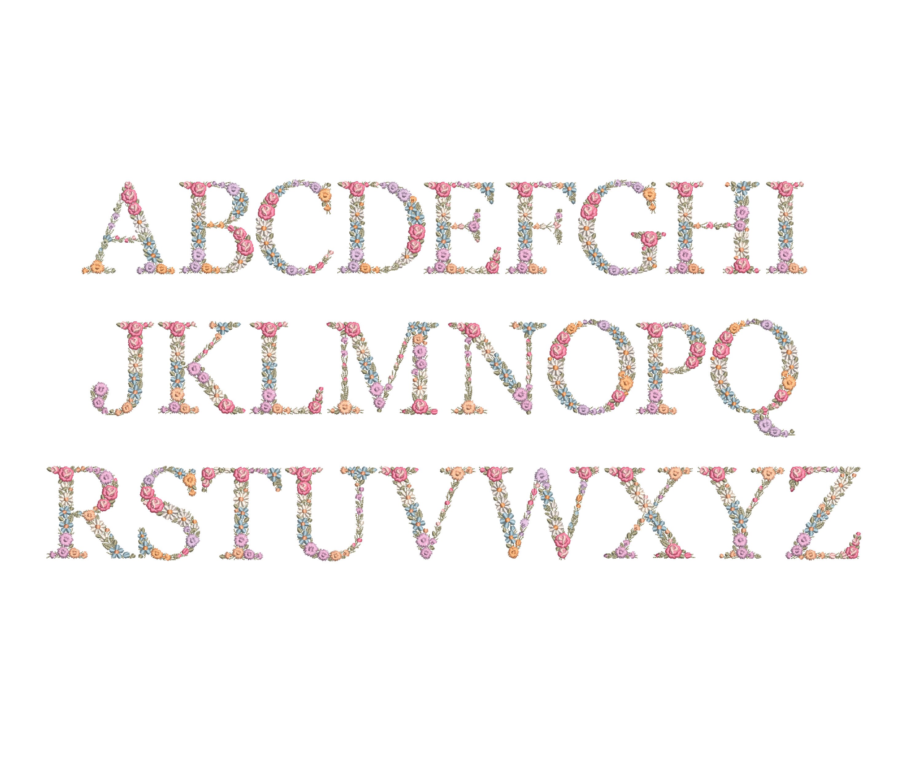 Machine Embroidery UPPERCASE ALPHABET 4x4 Hoop Heirloom Floral - Etsy UK