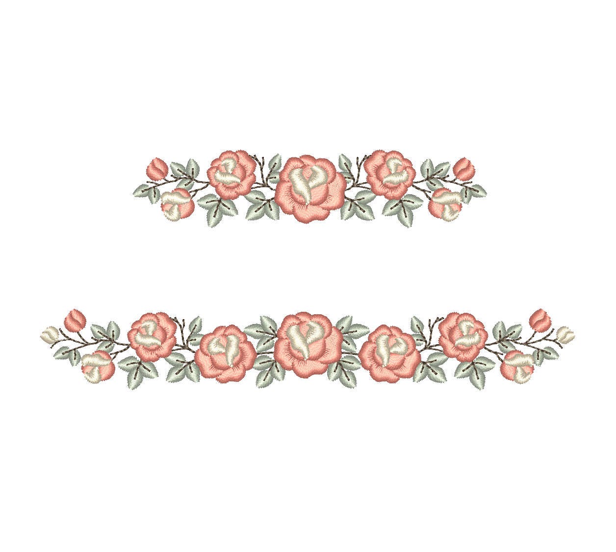 Guarda de rosas - Guarda de flores - Matriz de bordado a máquina. 2 ...