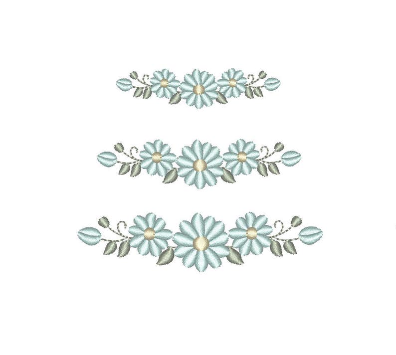 Small Flowers Border Border of Daisies Machine Embroidery - Etsy