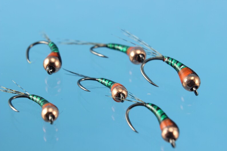 Green Perdigon Nymph, Barbless Fly, 3 Pack Euro Nymphs, Trout Flies - Etsy