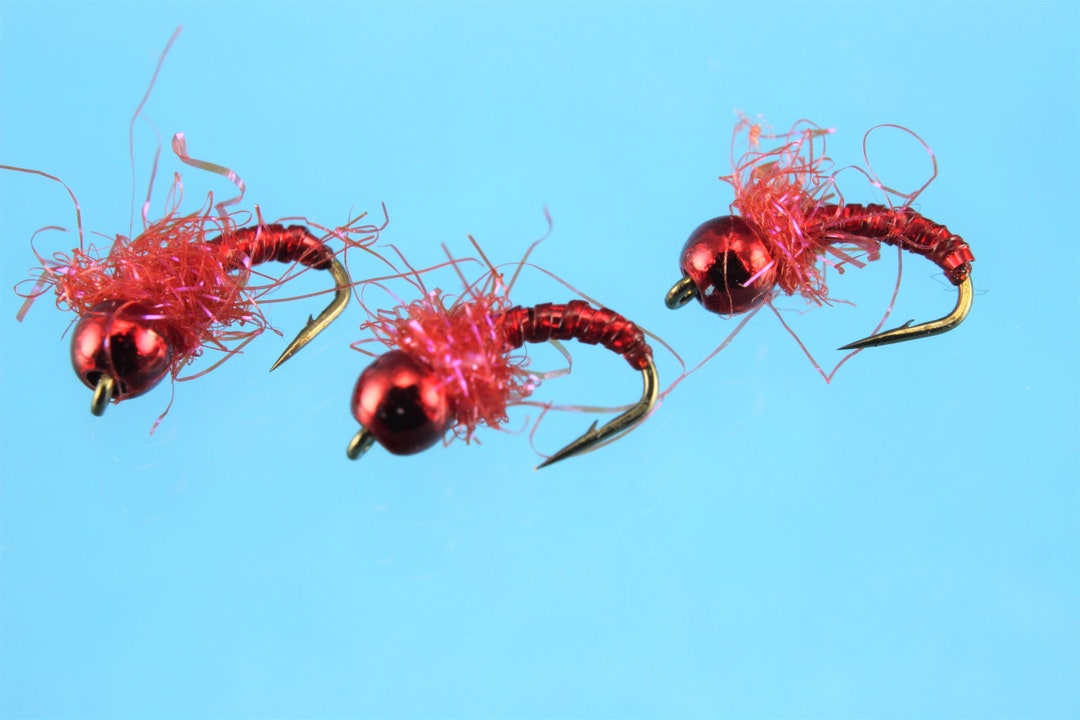 Tungsten Blood Midge, 3 Pack Midge Flies - Etsy