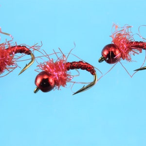 Tungsten Blood Midge, 3 Pack Midge Flies - Etsy