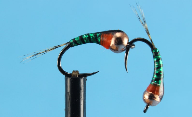 Green Perdigon Nymph, Barbless Fly, 3 Pack Euro Nymphs, Trout Flies - Etsy