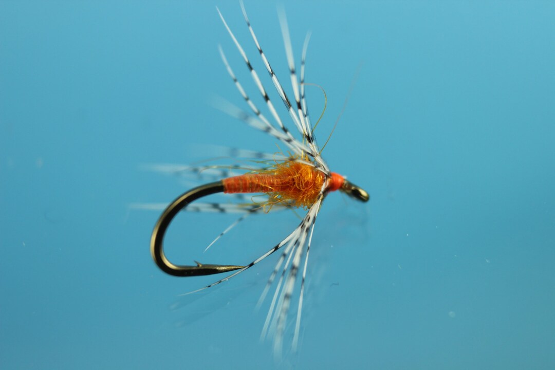 Orange Sherbet Soft Hackle, Barbed or Barbless Hooks, Spider Fly ...