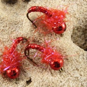 Tungsten Blood Midge, 3 Pack Midge Flies - Etsy