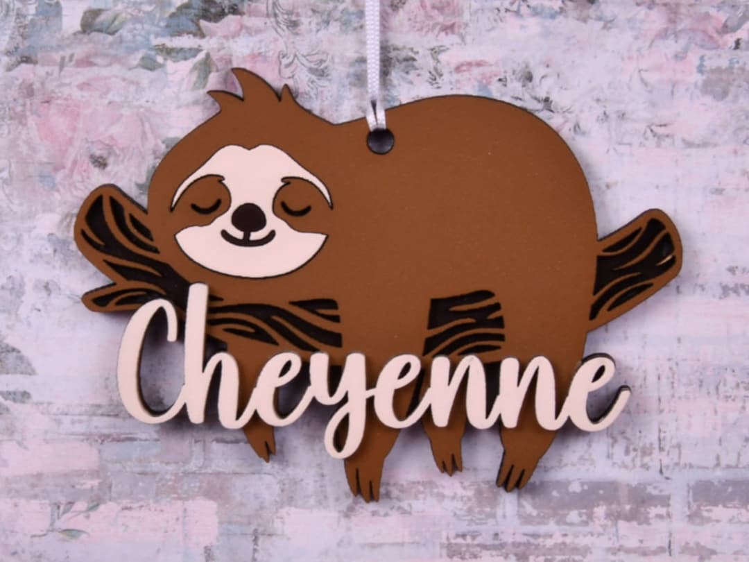 Sloth Name Tag (gift Basket or Easter Basket Ornament) - Etsy
