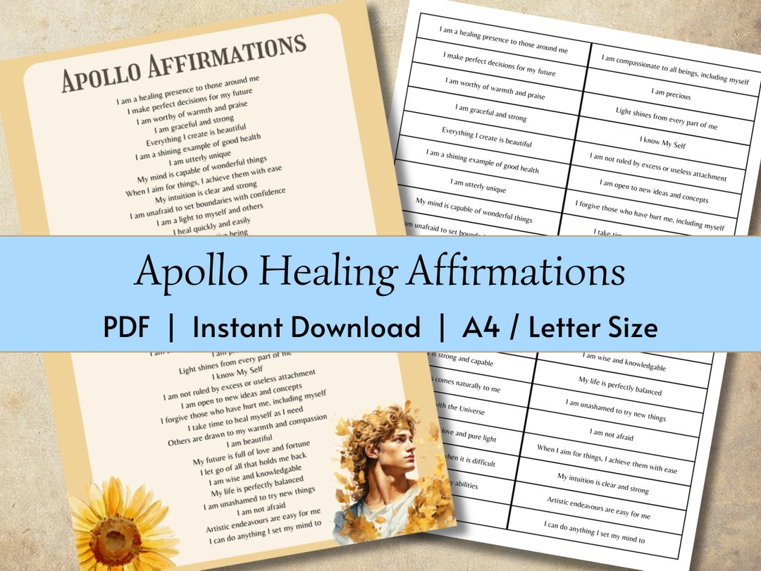 Apollo Healing Affirmations Printable Affirmations Self-love ...