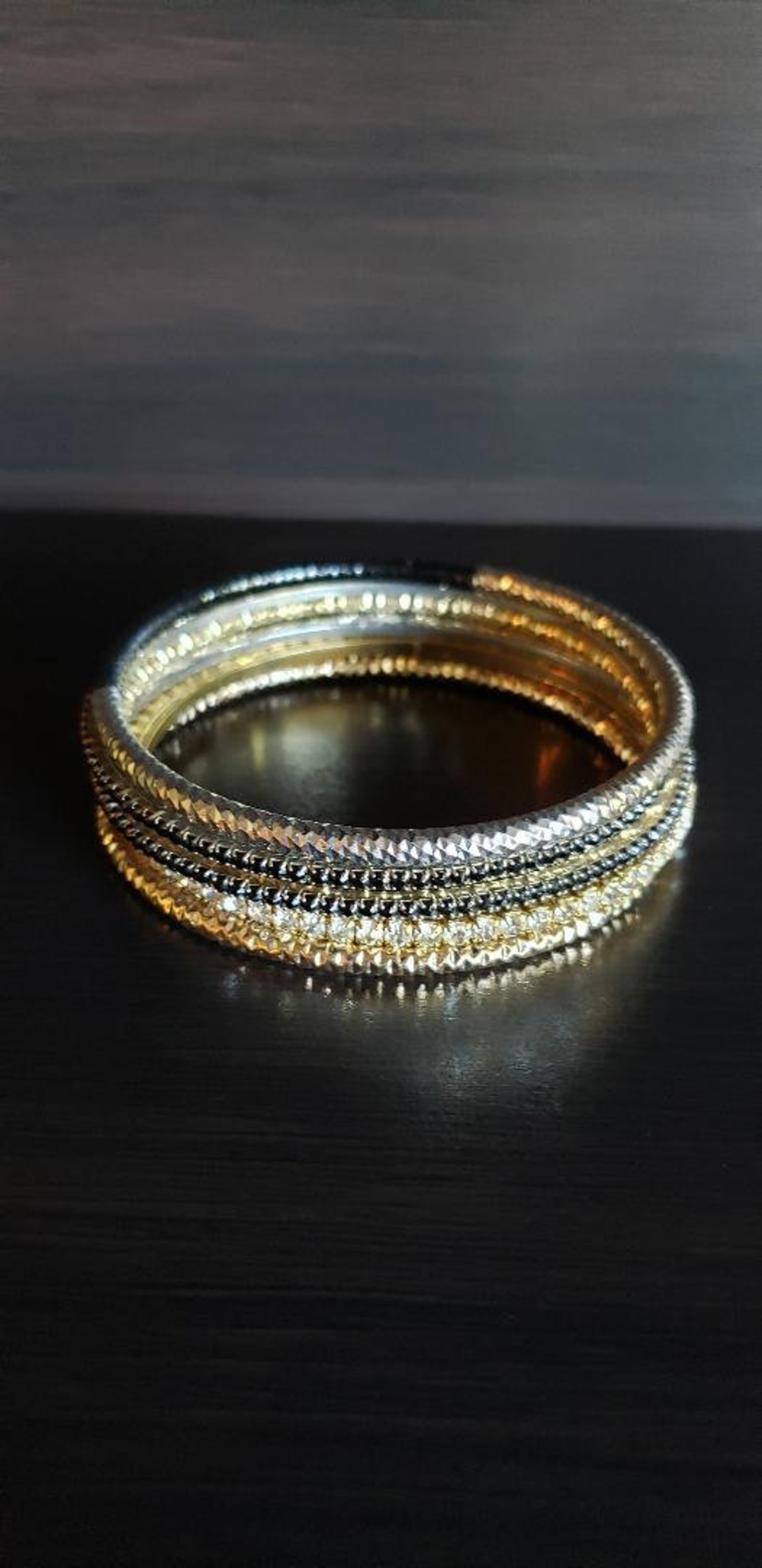 Vintage Black and Gold Bangle Stack Bangle Stack Bangle Set | Etsy