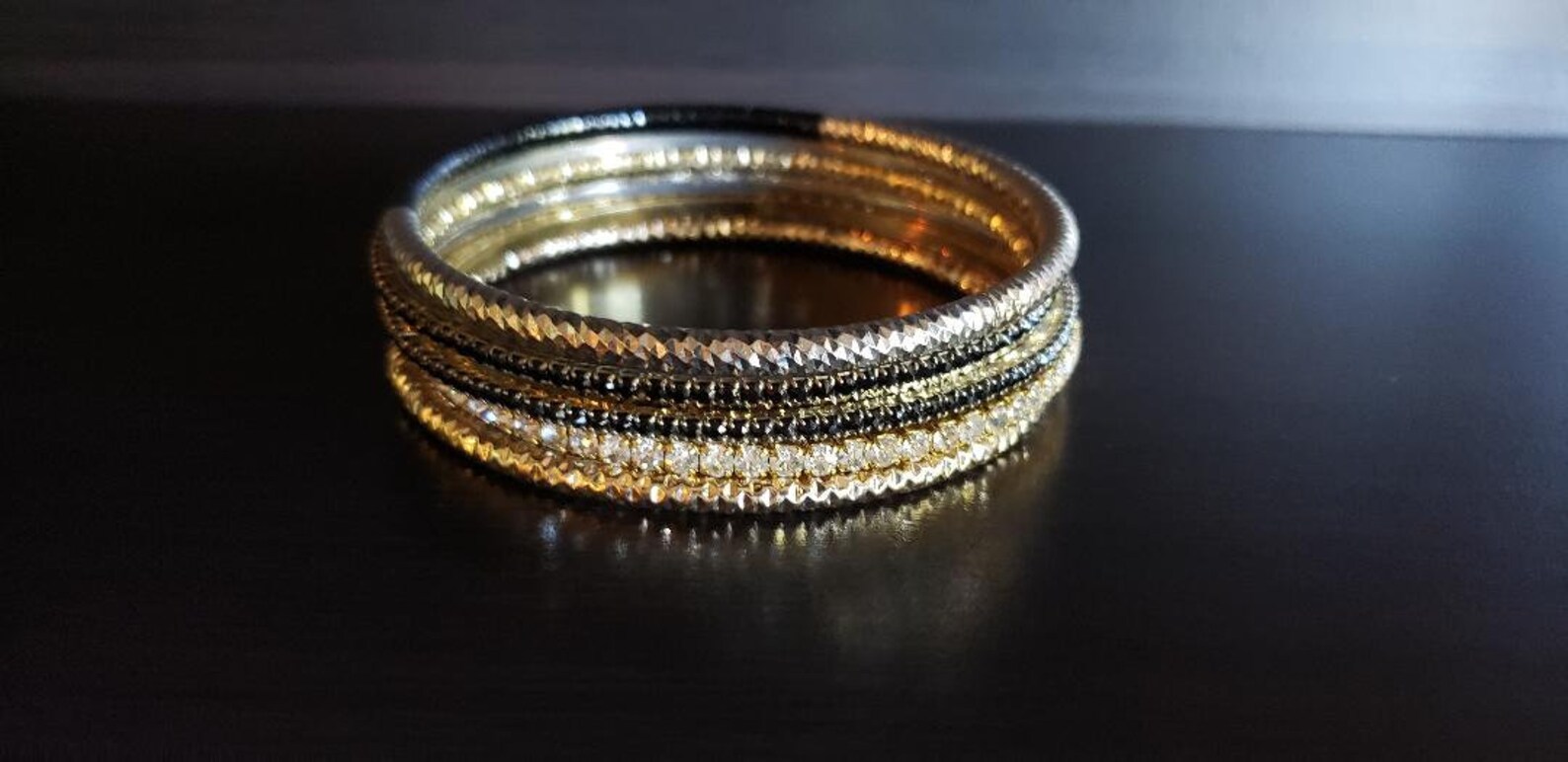 Vintage Black and Gold Bangle Stack Bangle Stack Bangle Set | Etsy