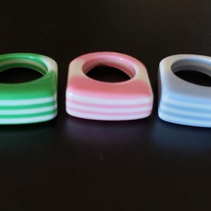 Vintage Lucite Ring Set, Statement Rings, Vintage Rings, Vintage Ring ...